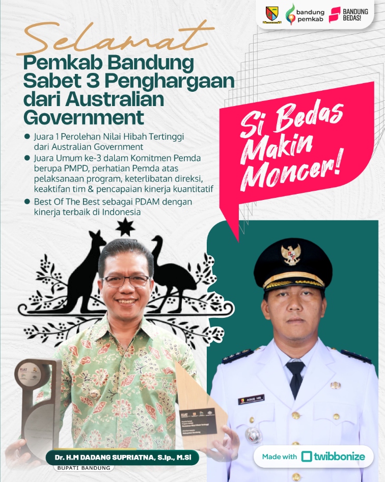 Pemkab Bandung dan PDAM Tirta Raharja juga meraih penghargaan Best Of ...